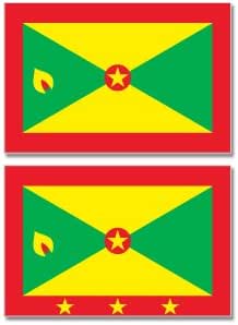 Amazon.com - Grenada Country Flag - Sheet of 2 - Window Bumper Stickers ...