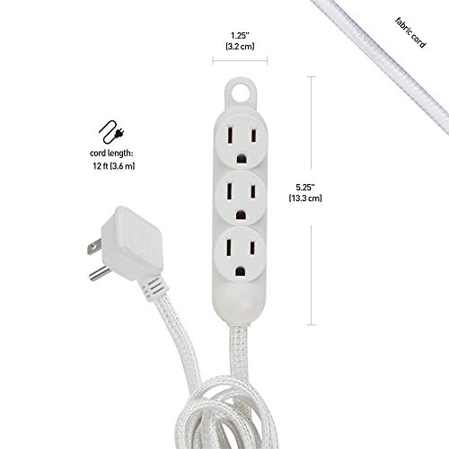 Snapklik.com : 12ft Light Duty 3-Outlet Indoor Extension Cord, Grounded ...