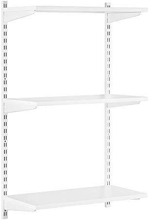Shopfitting Warehouse White Adjustable Wall Shelving Kit - 2 x 1000 mm ...