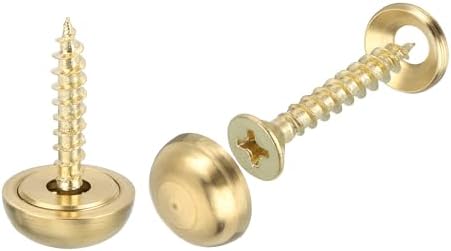 Sourcing Map 12Pcs Brass Decorative Furniture Screws with Caps, Gold ...