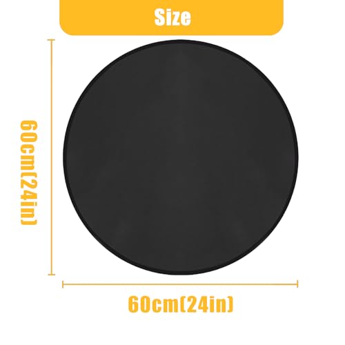 24" Round Grill Mat, Fire Pit Mat Fireproof Under Grill Mat Oil-Proof ...