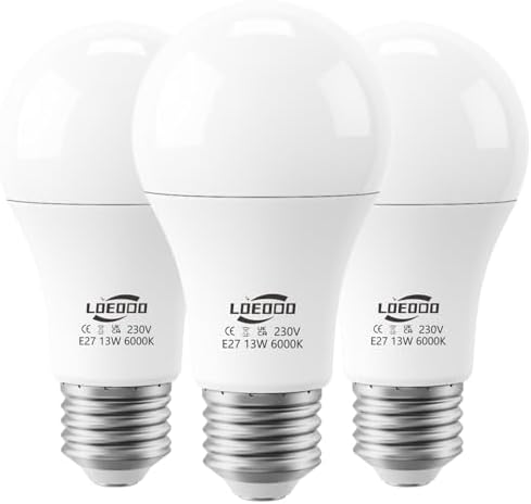 LOEODO E27 LED Screw Bulbs 100W Equivalent, 13W Light Bulb, 1200 Lumens ...