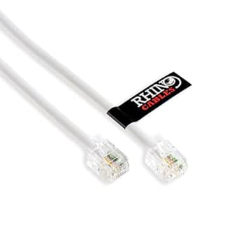 rhinocables® RJ11 ADSL Cable Premium Quality Lead High Speed Male BT ...