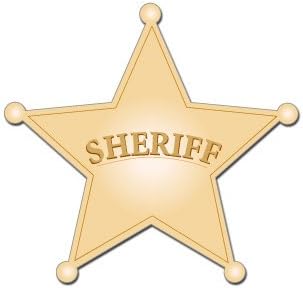 Amazon.com: Cool Simple Golden Sheriff Star Badge Cartoon Icon Vinyl ...