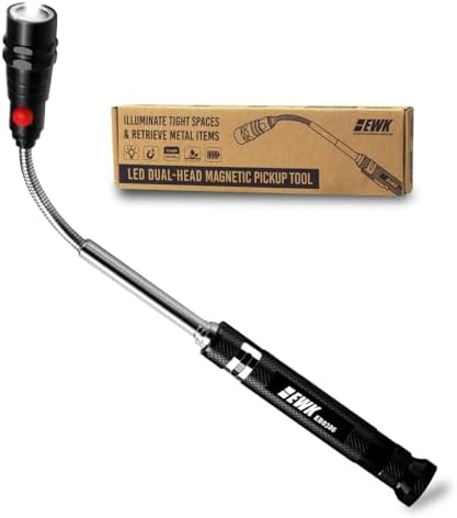 EWK Dual-Head Magnetic Flashlight Pick-Up Tool, LED Telescoping ...
