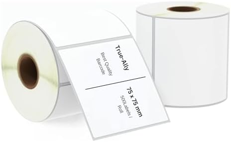 True-Ally 75x75 Thermal Transfer (Chromo) Square Barcode Label Sticker ...