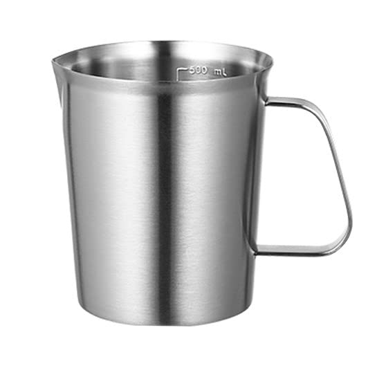 Amazon｜Desirable 計量カップ ステンレス304 目盛り付き 耐熱 量杯 500~2000ml 大容量 泡立てカップ スケール コーヒー エスプレッソ ミルクティー 業務用 ...