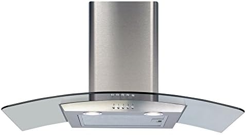 CDA ECP82SS 80cm Stainless Steel Curved Glass Chimney Cooker Hood ...