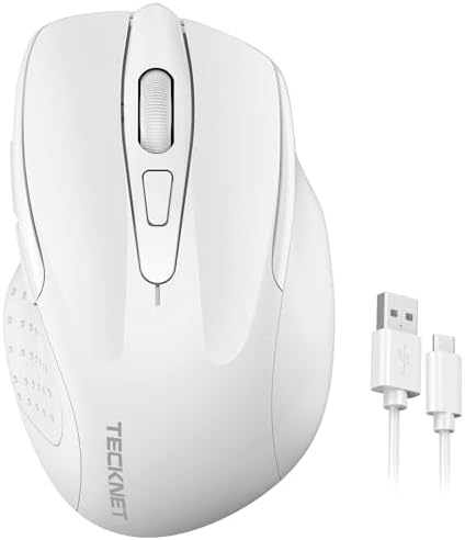 Amazon.com: TECKNET Wireless Mouse, 2.4G & USB C to A Adapter Computer ...