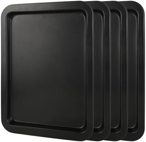 JMIATRY 4 Pcs Non Stick Oven Baking Tray, Rectangle Heavy Duty Carbon ...