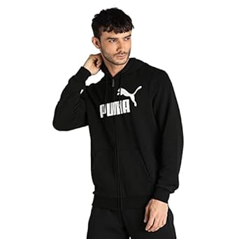 Buy Puma Men Cotton Crew Neck ESS Big Logo FZ Regular Hoodie ,Black -X ...