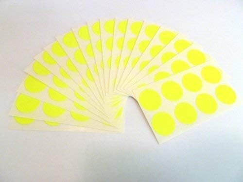135 Labels, 19mm Diameter Round, Fluo Yellow, Colour Code Stickers ...