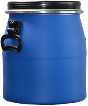 ITP Packaging 20 Litre Plastic Blue Open Top Barrel with Lid, Food ...