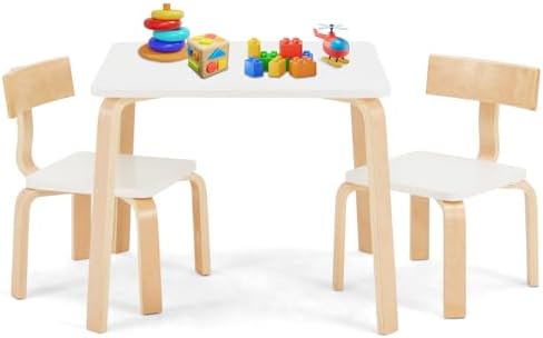 Amazon.com: UTEX Kids Table with 2 Chairs Set for Toddlers, Boys, Girls ...