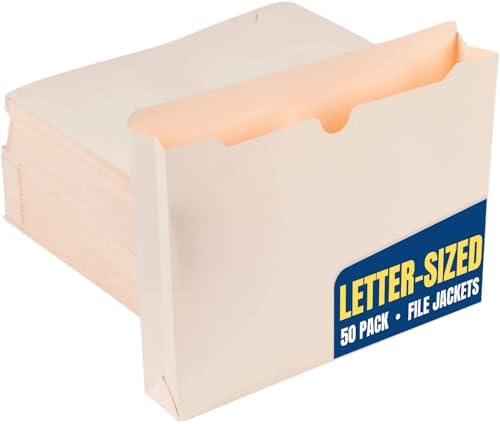 Amazon.com : 1InTheOffice File Jackets Letter Size 2 Inch Expansion ...