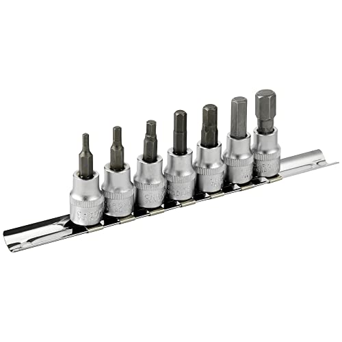 Snapklik.com : DAKCOS 7 Piece Hex Bit Socket Set 3/8 Inch Drive Metric