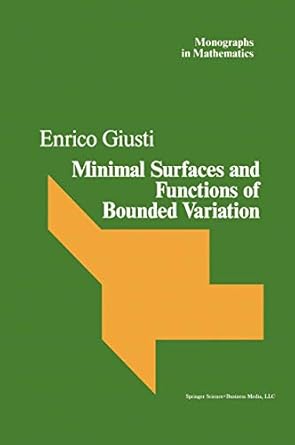 Amazon.com: Minimal Surfaces and Functions of Bounded Variation ...