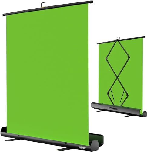 EMART 5X6ft Collapsible Green Screen, Portable Retractable Chroma Key ...