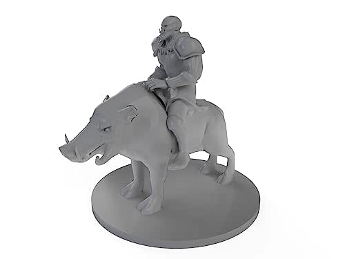Amazon.com: Half Orc Barbarian Riding Boar Tabletop DND Gaming ...