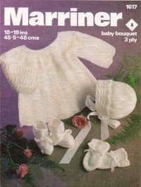 Marriner Knitting Pattern 1617, Baby's Layette - Coat, Bonnet, Bootees ...