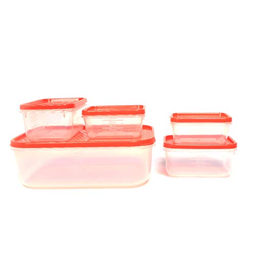 Mahaware Modular Jolly Polka Plastic Container Set, Set of 5 Pieces ...