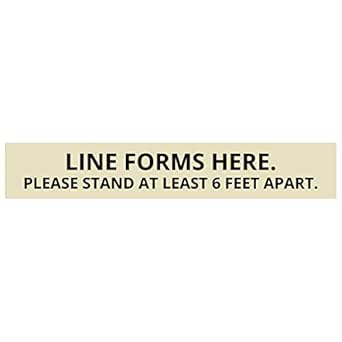 "Line Forms Here" Warning Sign, 10 Inch x 2 Inch: Amazon.com ...