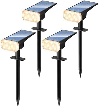 DINGLILIGHTING Solar Lights Outdoor Waterproof: IP65 Led Spot Light ...