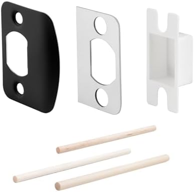 MOSECYOU Standard Door Strike Plate with Shim, Door Lock Latch Restorer ...