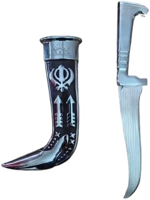 Amazon.com: 9 Inch Stainless Steel Kirpan for Sikh Men Siri Sahib ...