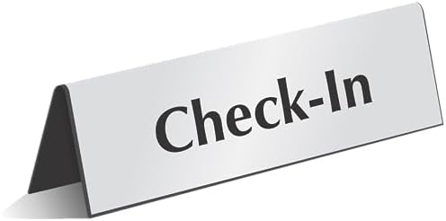 Amazon.com: SmartSign Check-In Sign for Desk, 2" x 6" Acrylic V-shaped ...