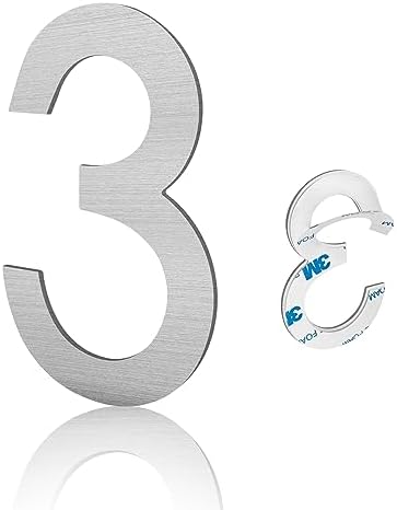 Amazon.com: 3 Inch Modern House Numbers, Brushed silver Mailbox Number ...
