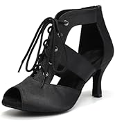 Amazon.com | ZYXWVU Women's Closed Toe Dance Shoes Ankle Strap Ballroom ...