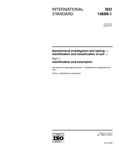 ISO 14688-1:2002, Geotechnical investigation and testing ...