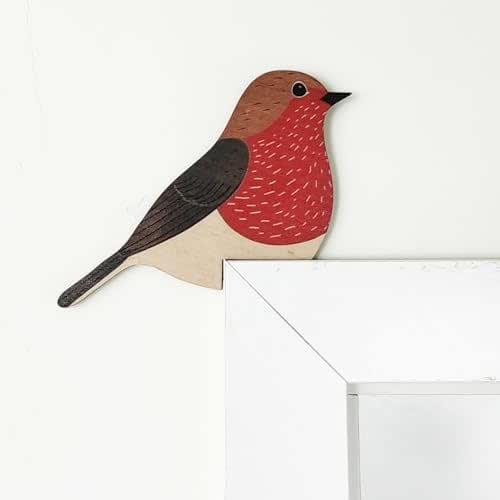 Amazon.com: 2 x Wooden Robin Door Toppers, Bird Door Corner, Christmas ...