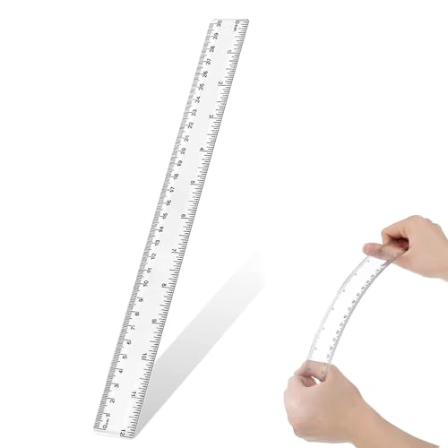 Règle en plastique de 30 cm, règle transparente, règle métrique de 30,5 ...