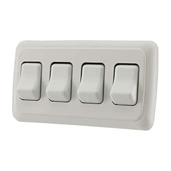 American Technology Components Quad SPST On-Off Switch with Bezel, 12 ...