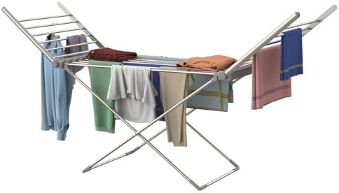 Addis Heated Fold out Winged Indoor Clothes Airer Quick Drying 12 ...