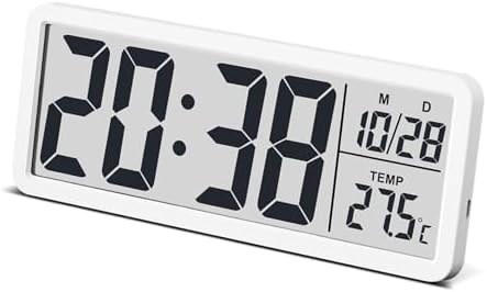 Amazon.com: JoFomp LCD Digital Wall Clocks Battery Operated, 8.5 ...
