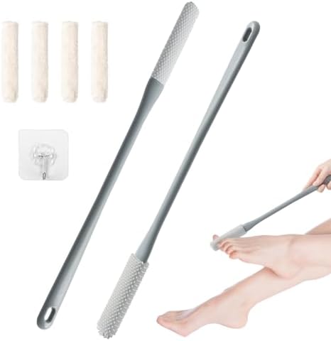 Amazon.com : 2PCS Toe Cleaning Brush, 15.7'' Gray Silicone Long Handle ...
