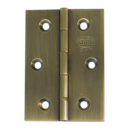 Amig | Pack of 2 Fixed Brass Hinges Without Finial | 60 x 40 mm | Model ...
