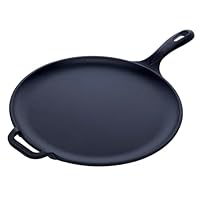 Victoria 12-Inch Cast Iron Comal Pizza Pan with a Long Handle and a ...