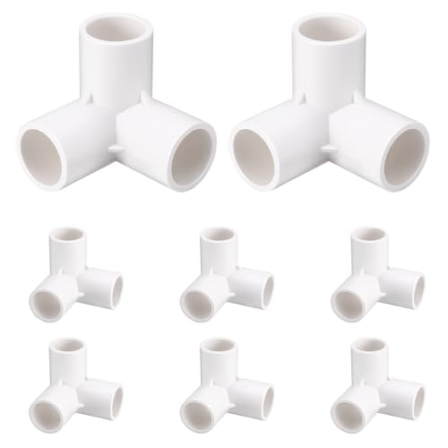 DEWIN 3 Way Pipe Fitting, 3 Way PVC Fitting Elbow 10pcs PVC Plastic Tee ...