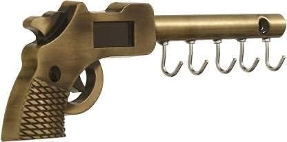 Zeetab Gun Key Holder | Antique Brass Key Stand & Metal Wall Mount ...