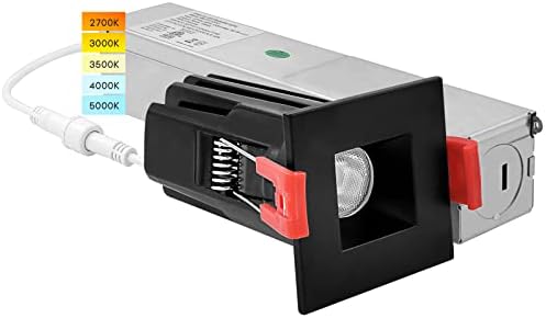 LUXRITE 1 Inch LED Recessed Lighting with Junction Box, 7W, 5 Color ...