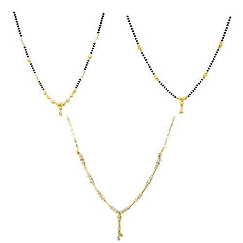 Buy Chrishan gold plated designer combo of kanthi mangalsutra and ...