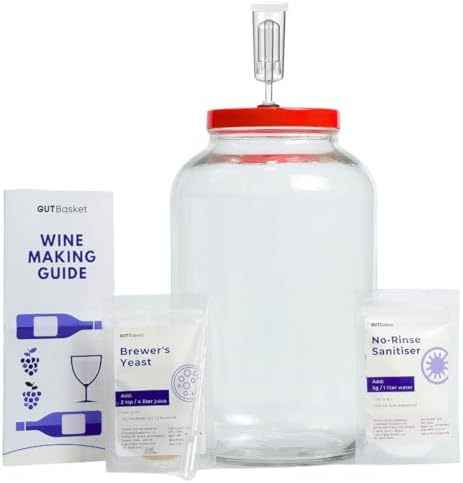 Buy GUTBasket Wine Making Kit - Makes 20L Wine, Fermentation Jar 4 L ...