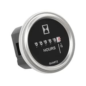 Runleader Mechanical Hour Meter,DC 6V to 80V,Accumulate TOT Hours for Lawn Mower Tractor ...