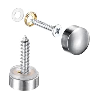 TOP-VIGOR 8Pcs Mirror Screws, 10mm brass Mirror Screws Cap Nail with ...
