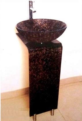 ARANAUT Moduler Vanity Wash Basin/Glossy Finish/Bathroom Sink/Vessel Sink Dark Violet Glass Wash ...