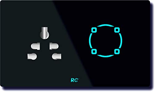 Remote Controlled 4 Switch Touch Panel with Socket 4m Plate : Amazon.in ...